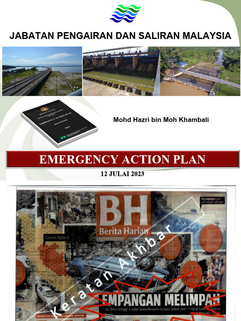 Emergency Action Plan for Bukit Merah Dam | PDF | Spillway | Dam