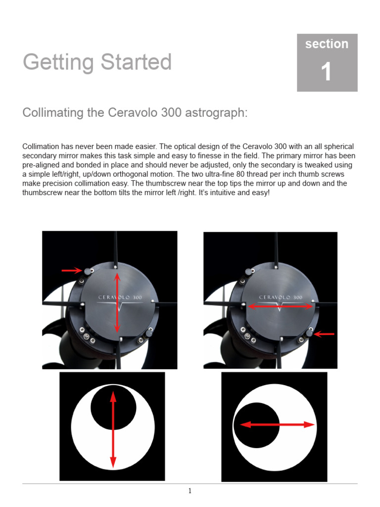 Collimation Guide for Ceravolo 300 Astrograph | PDF