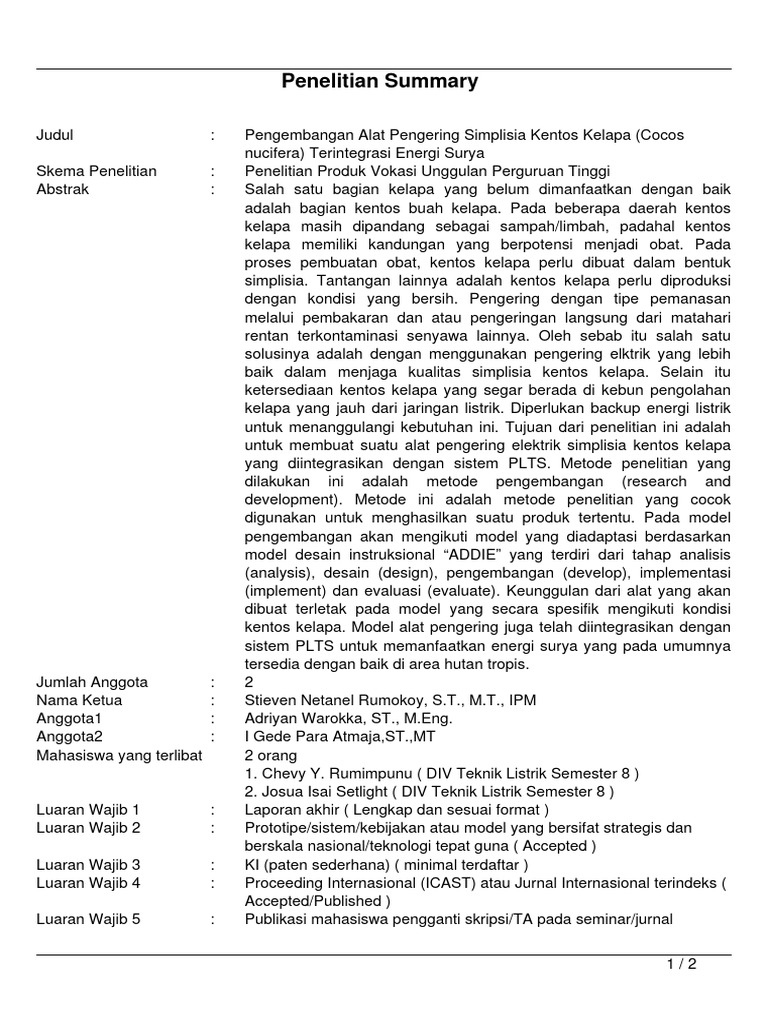 Summary Penelitian | PDF