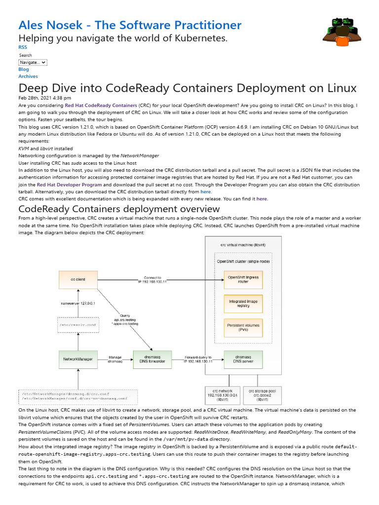 Deep Dive Into CodeReady Containers Deployment On Linux | PDF | Domain Name System | Computer ...