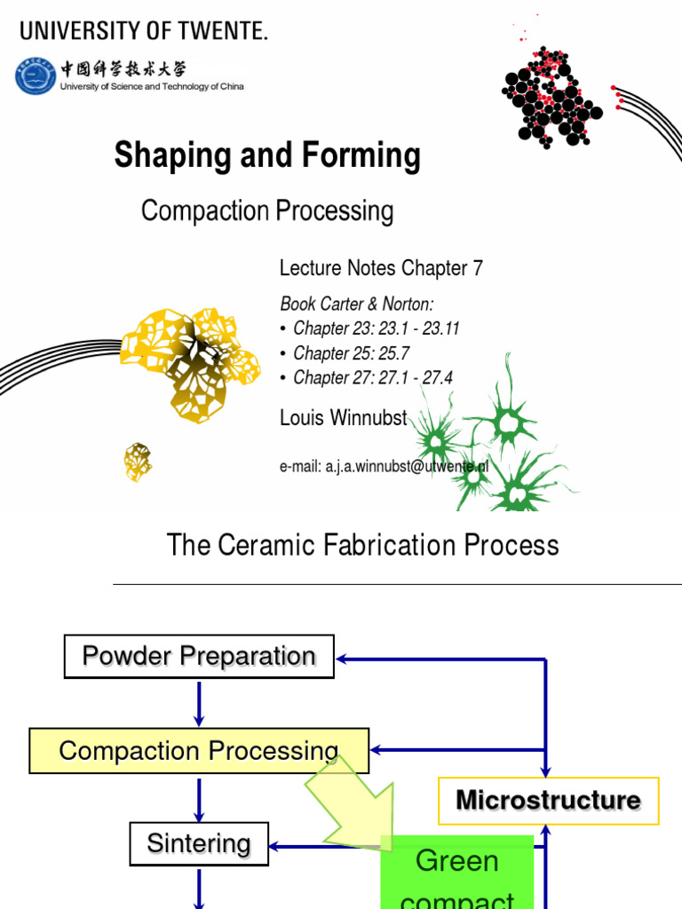 Chapter 7 Shaping and Forming | PDF | Sintering | Chemical Substances