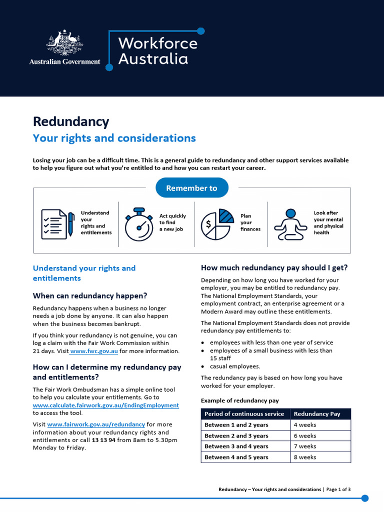 Redundancy Information Statement | PDF | Employment | Layoff