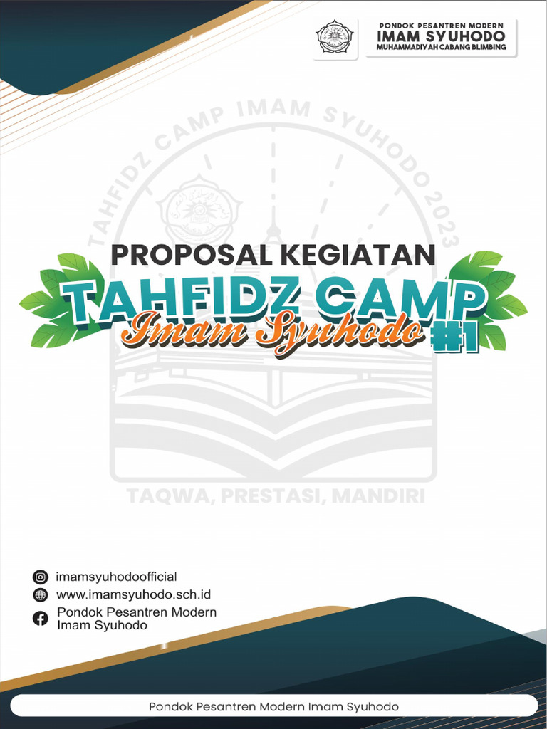 Proposal Fix Tahfidz Camp Imam Syuhodo 2023 | PDF