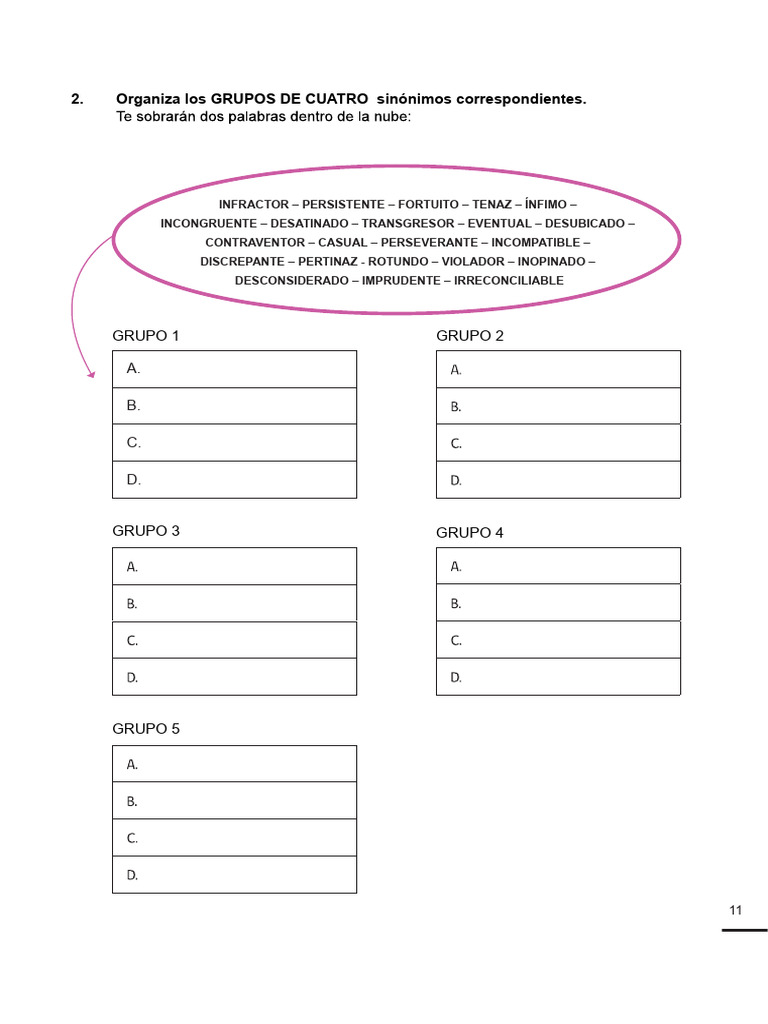 Guía Vocabulario 7° | PDF