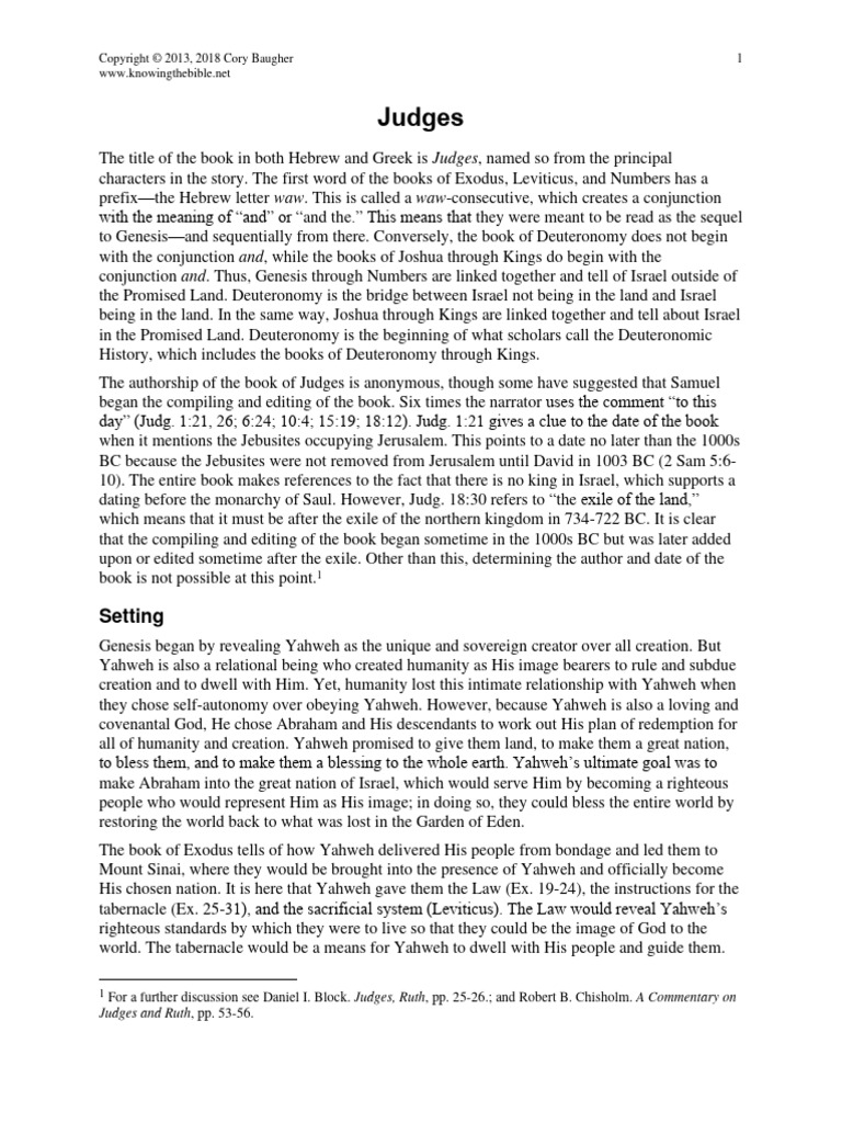 Judges | PDF | Book Of Judges | Book Of Deuteronomy