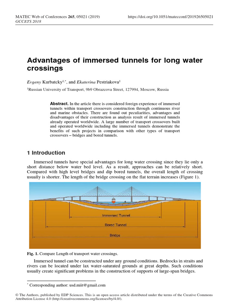 Advantages of Immersed Tunnels For Long Water Crossings | PDF | Tunnel ...