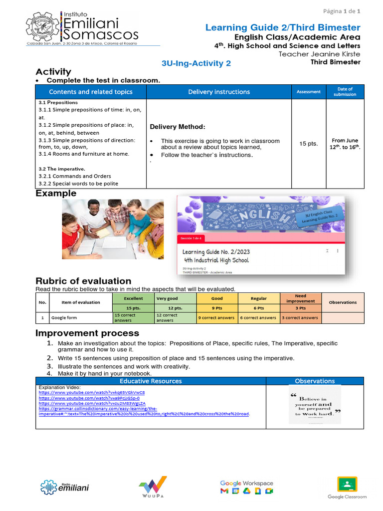3U-Ing-Learning Guide 2 | PDF | Rubric (Academic) | Cognitive Science