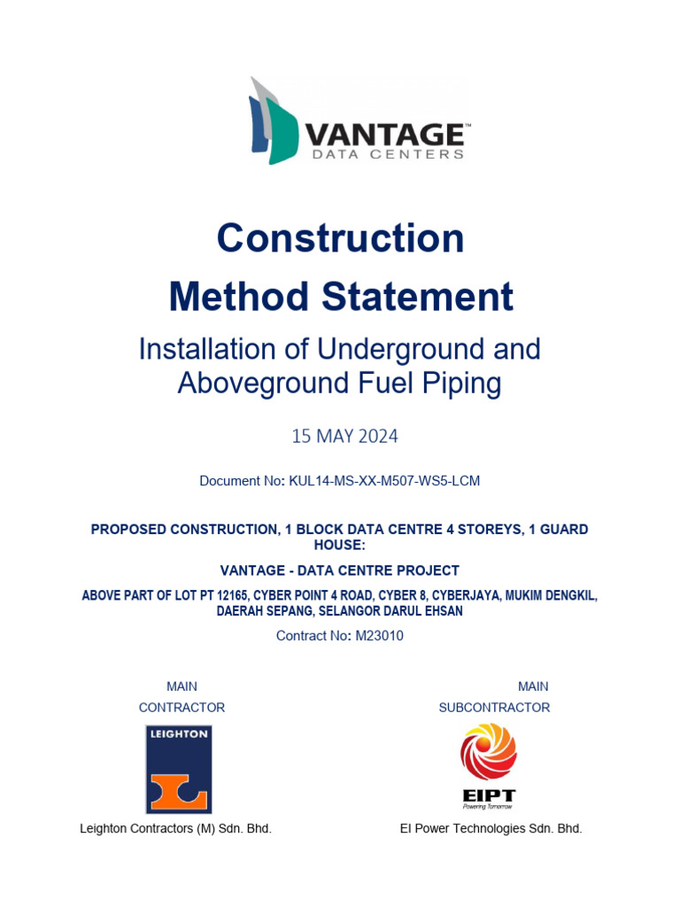 MOS Installation of Underground and Above Fuel Pipe | PDF | Pipe (Fluid ...