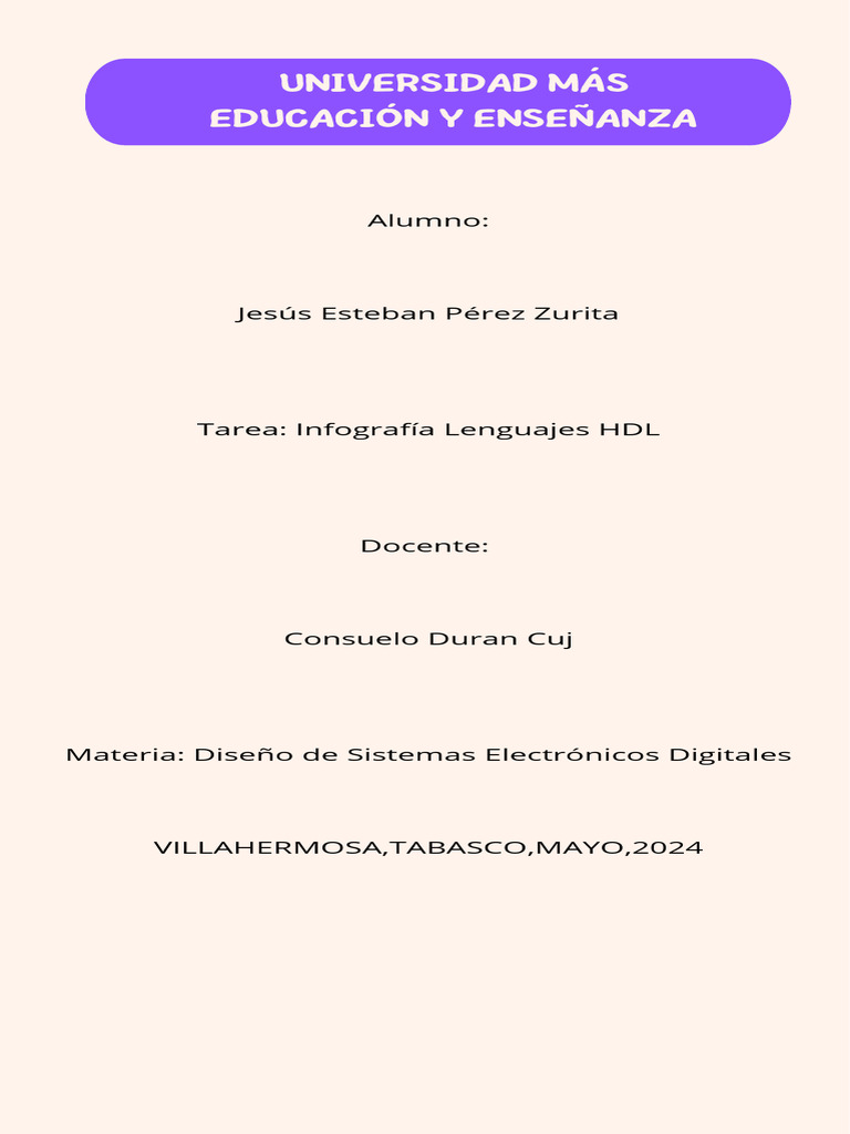 Infografia de Los Leguajes Hdl y Mapa Mental | PDF | Lenguaje de ...
