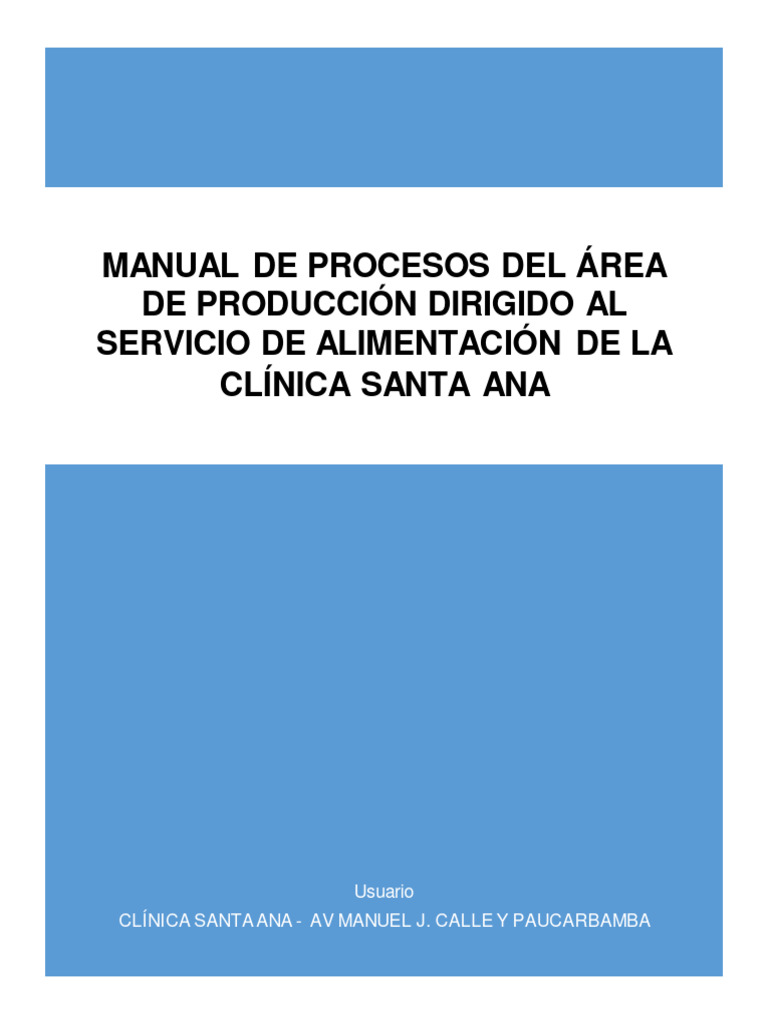 Manual de Procesos de Producción Dirigido Al Servicio de Alimentacion ...