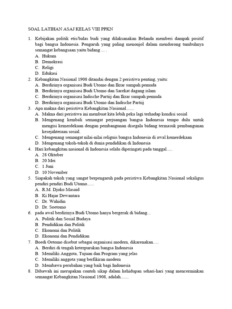 Soal Pas PPKN Viii Genap Latihan | PDF | Politik