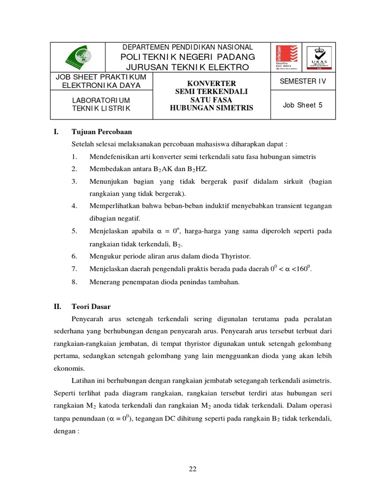 Konverter Semi Terkendali Satu Fasa | PDF | Sains & Matematika