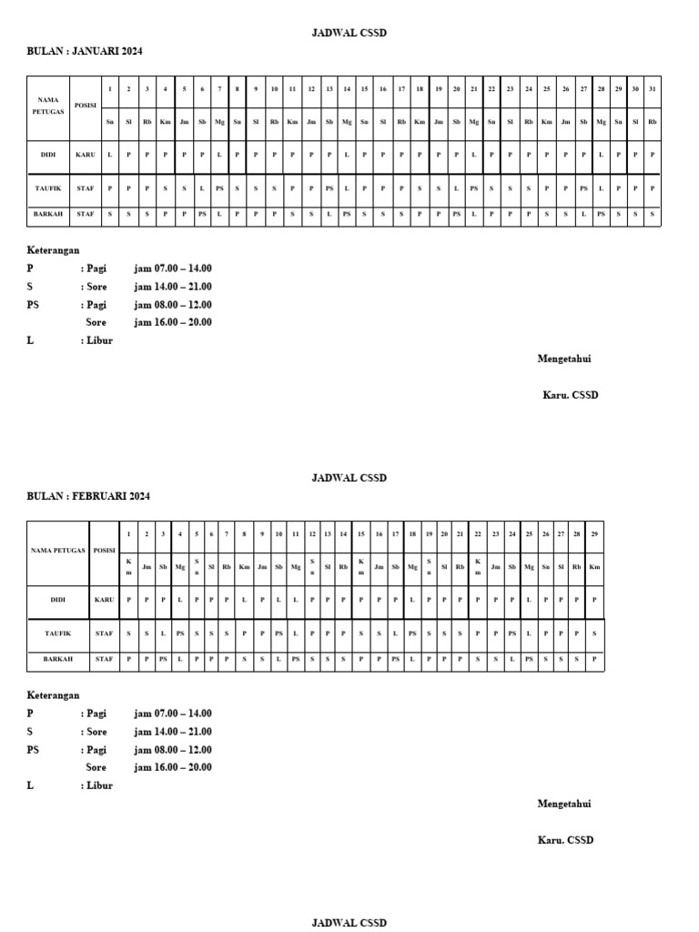Jadwal CSSD 2024 | PDF