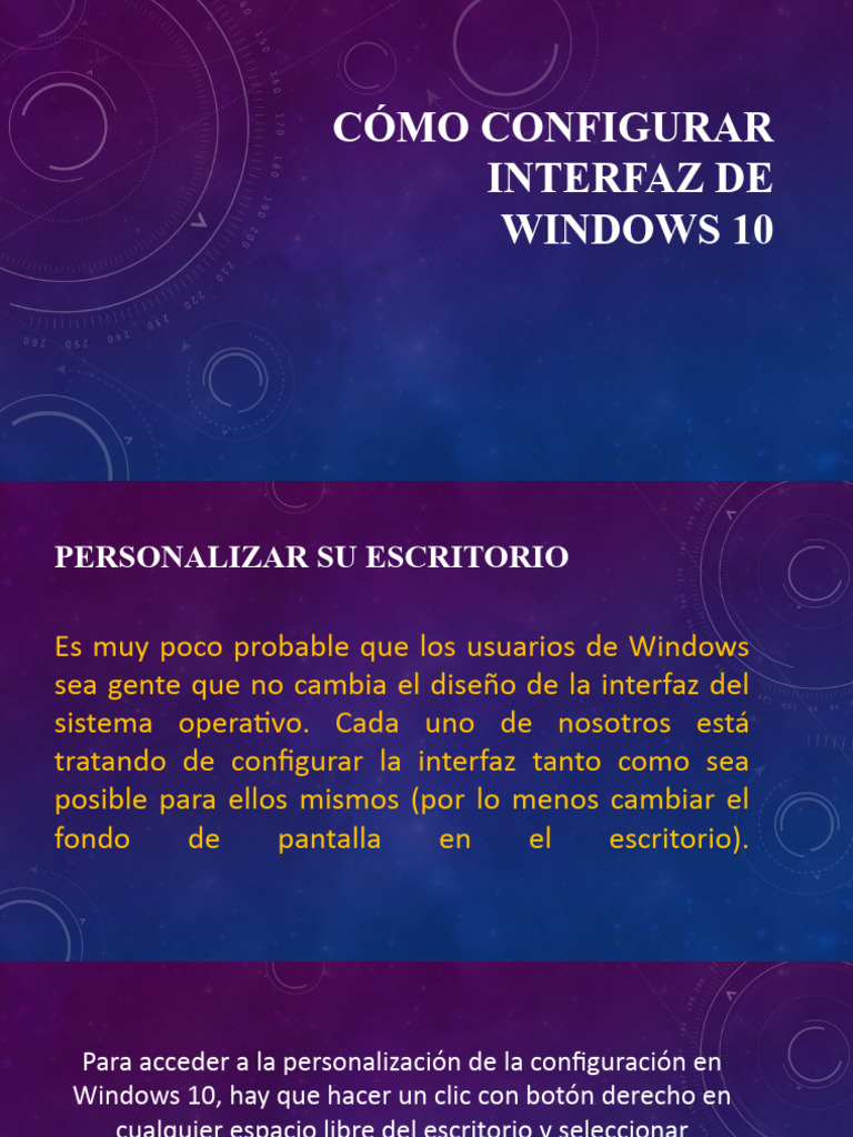 Cómo Configurar Interfaz de Windows 10 | PDF | Windows 10 | Microsoft ...