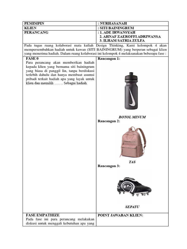 TUGAS DESIGN THINKING - Kolaborasi | PDF