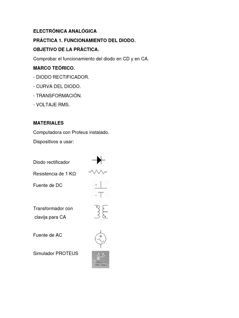 Practica 5. Diodo Rectificador | PDF | Tecnología
