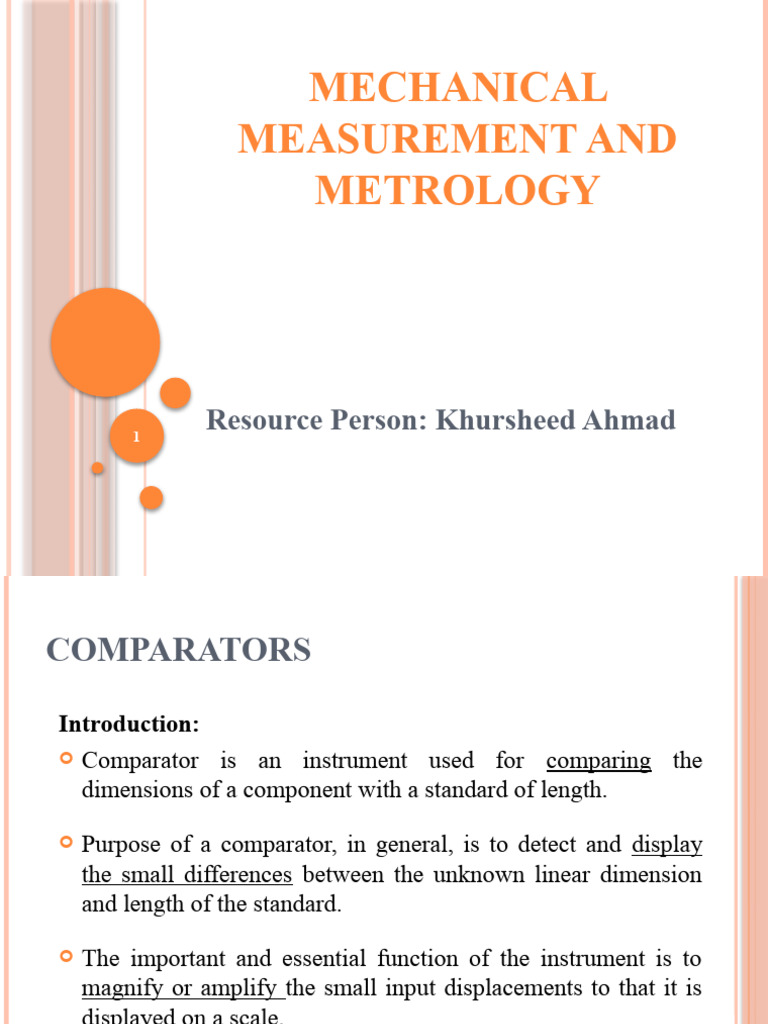 6 Comparators | PDF | Instrumentation | Metrology
