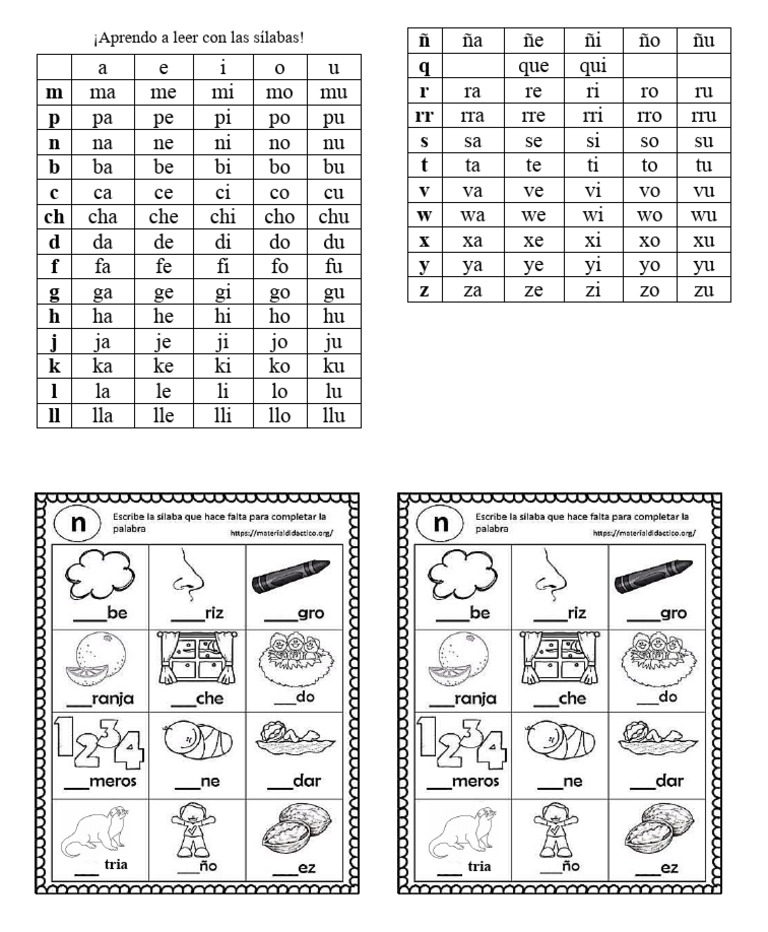 Aprendo a Leer Con Las Sílabas | PDF