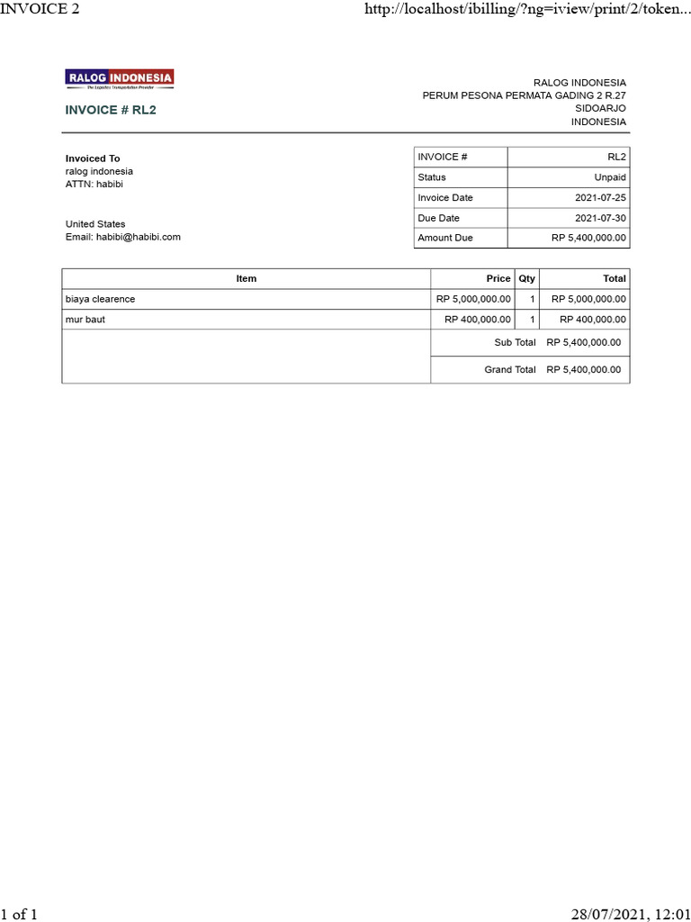Invoice # Rl2 | PDF