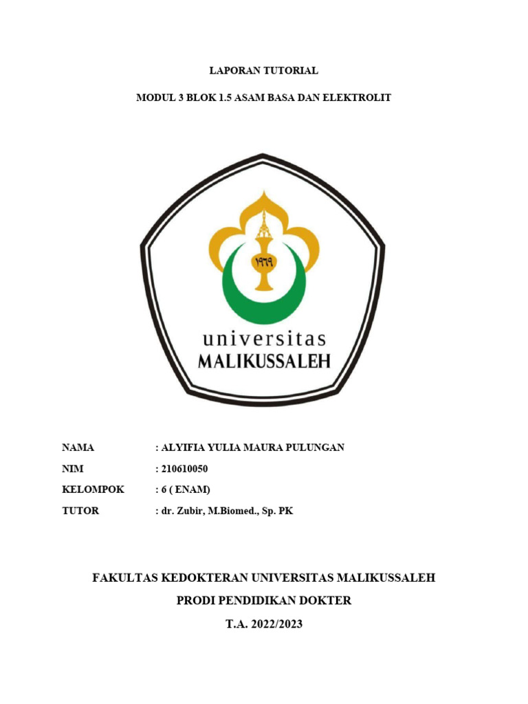 Laporan Tutorial Modul 3 Blok 1.5 Alyifia Yulia Maura Pulungan (210610050) | PDF