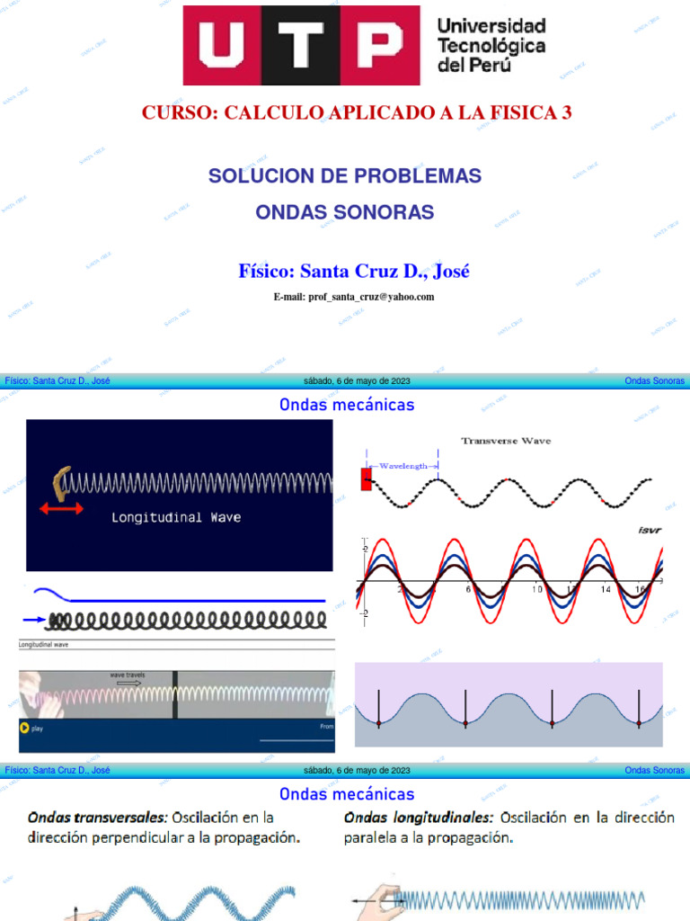 S07.s2-Resolver Ejercicios (Ondas Sonoras) PPT (Todo) 2023-1 | Descargar gratis PDF | Olas | Sonido