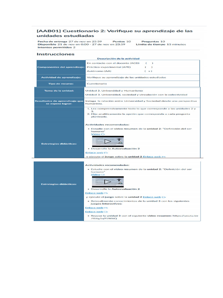 AAB01 Cuestionario 2 Verifique Su Aprendizaje de Las Unidades Estudiadas | PDF
