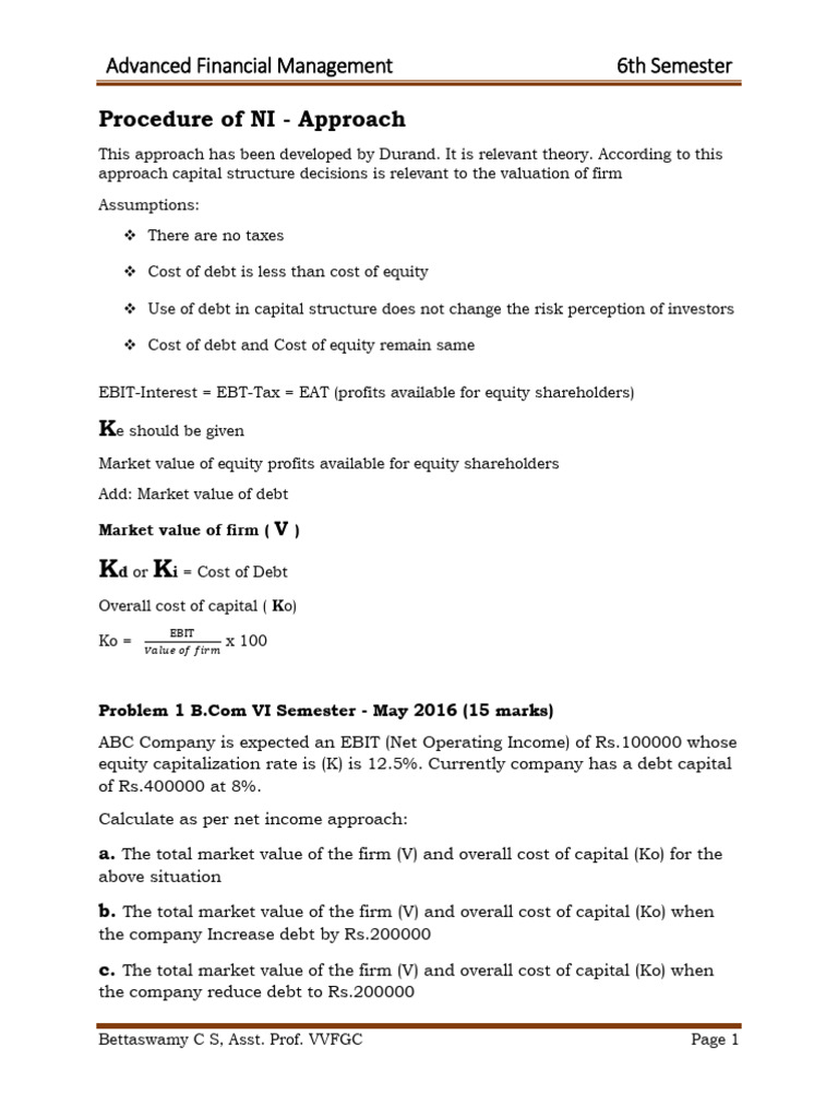 Capital Structure Theories - Problems | PDF | Cost Of Capital | Capital ...