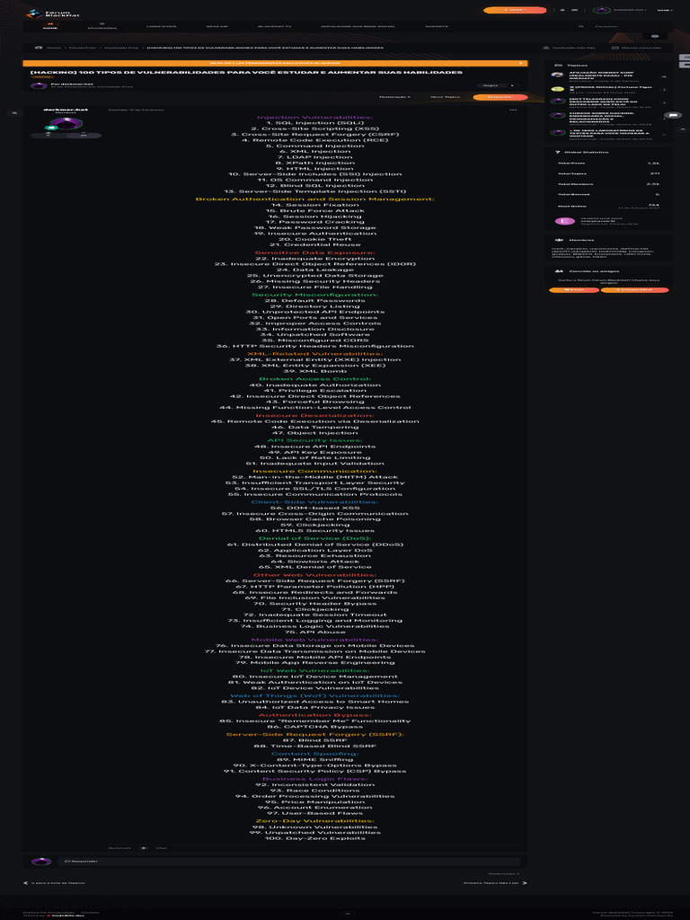HACKING_100_TIPOS_DE_VULNERABILIDADES_PARA_VOCÊ_ESTUDAR_E_AUMENTAR | Download Free PDF | Denial ...