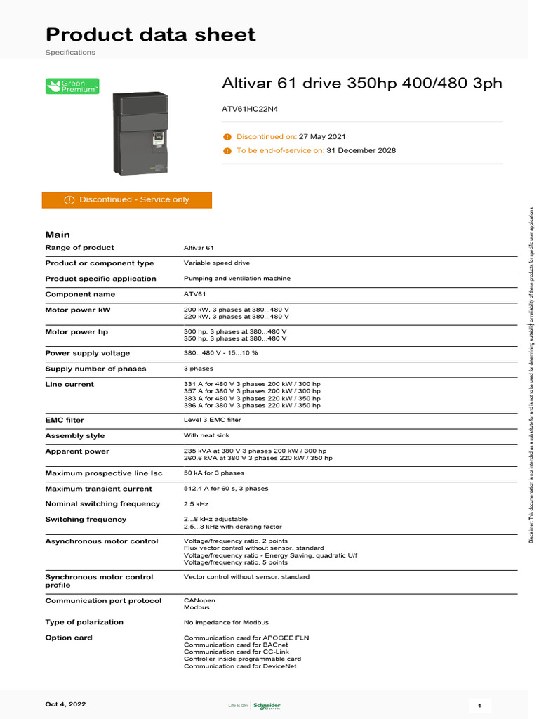Altivar 61 - ATV61HC22N4 | PDF | Power Supply | International ...