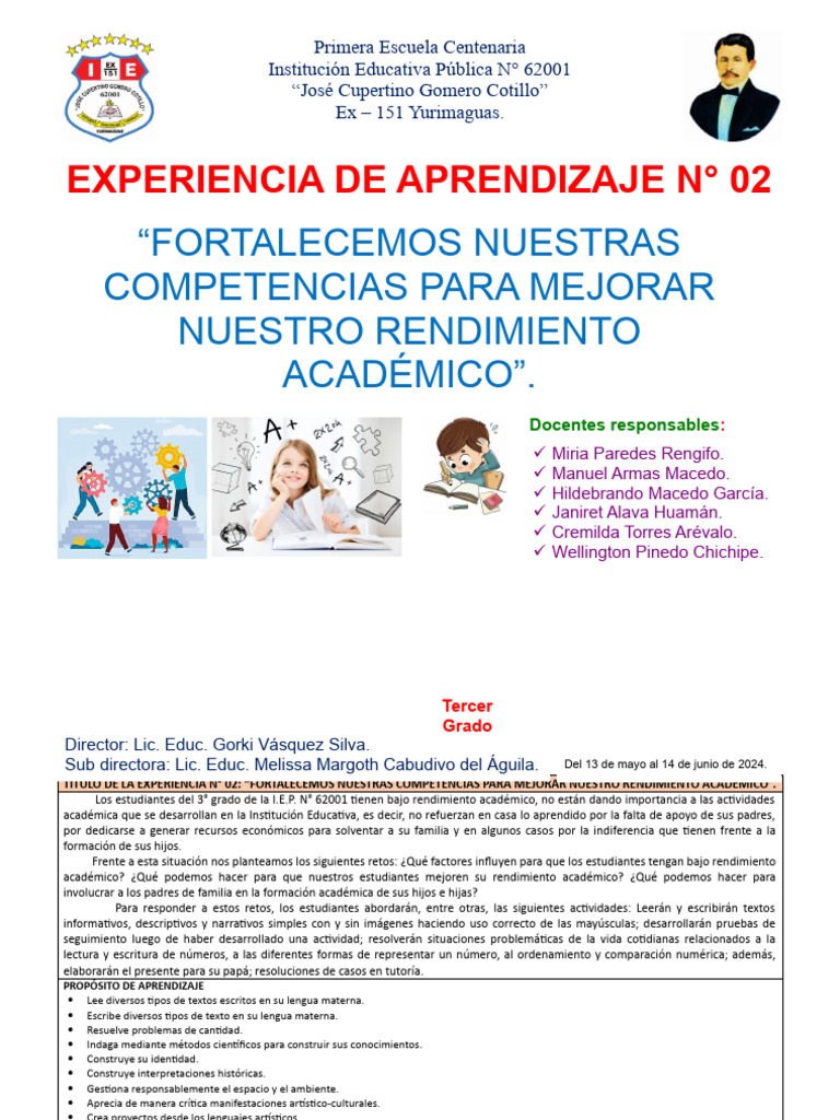 EXPERIENCIA DE APRENDIZAJE #02 Janiret | PDF | Números | Puntuación