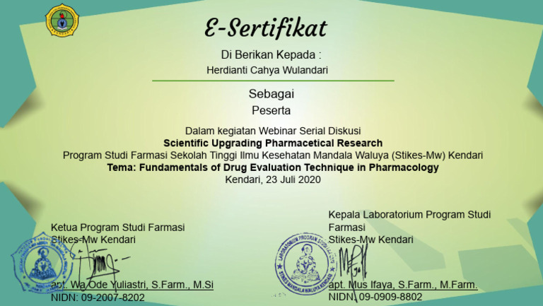 Sertifikat Webinar Diskusi Lab 3 | PDF | Pengembangan Diri