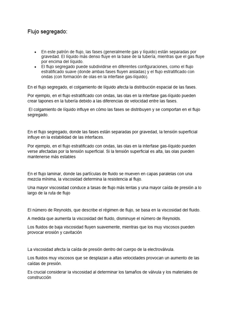 Flujo Segregado Proyec 2 | PDF | Líquidos | Viscosidad