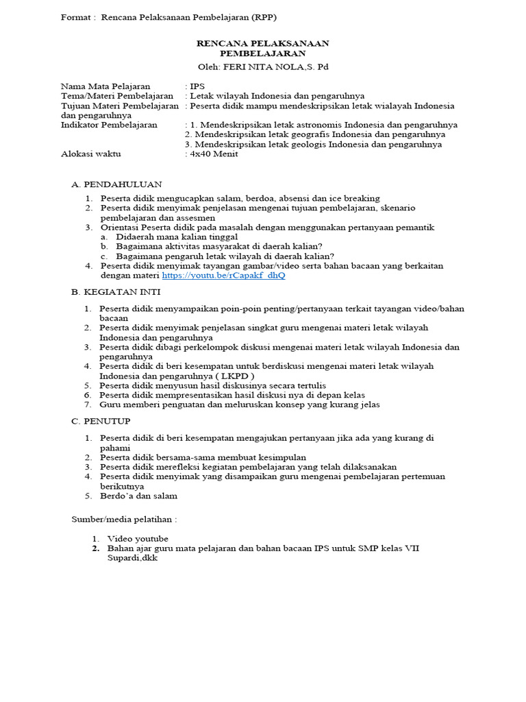 Format RPP CGP 10 REGULER | PDF