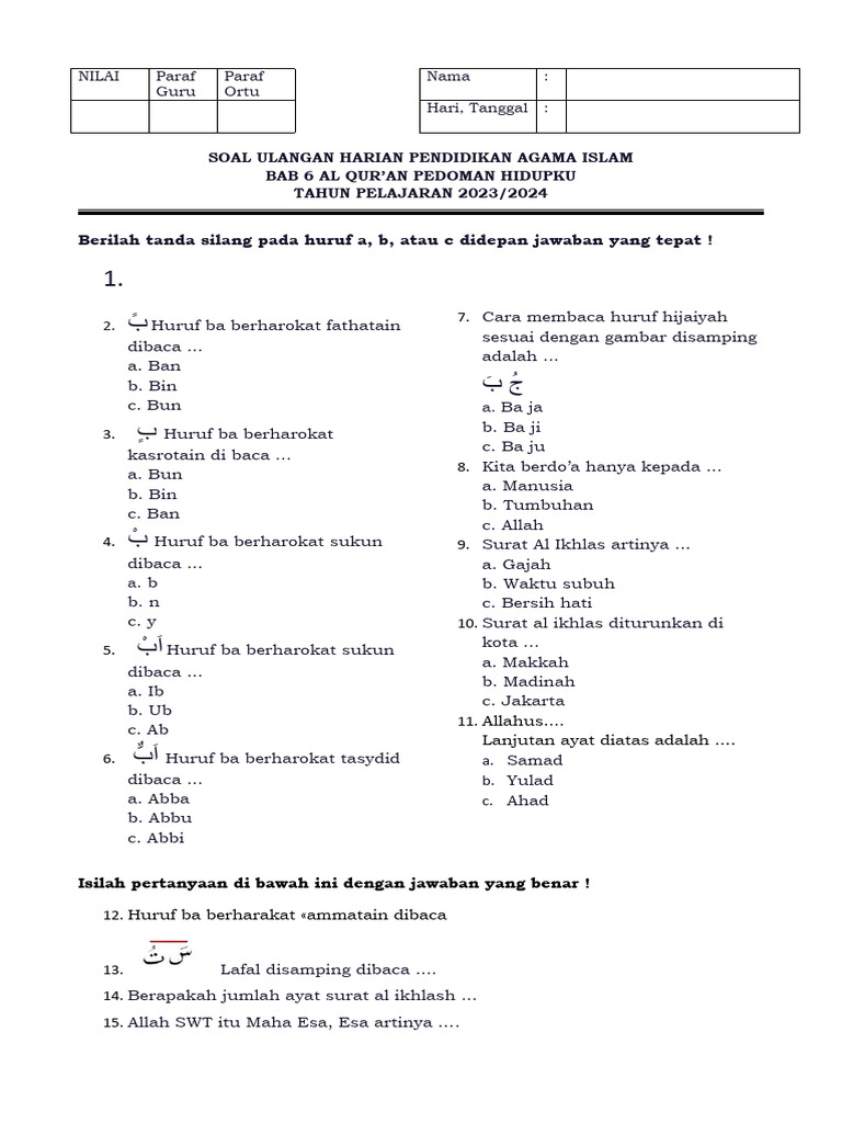 Bab 6 Kelas 1 Kumer | PDF