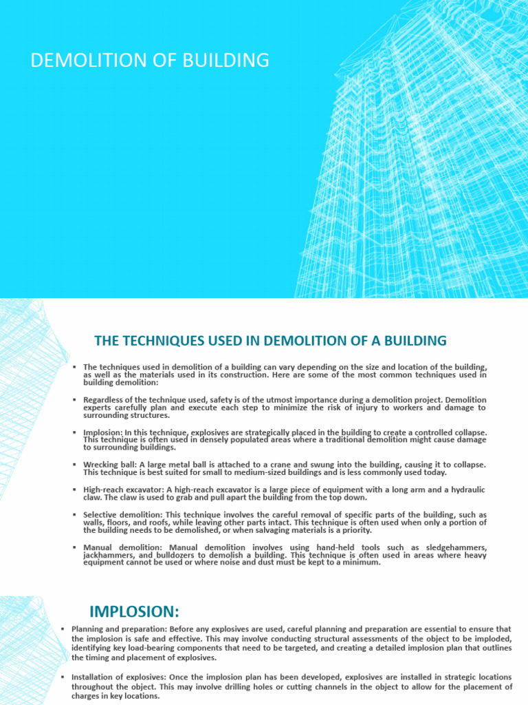 Demolition of Building | Download Free PDF | Demolition