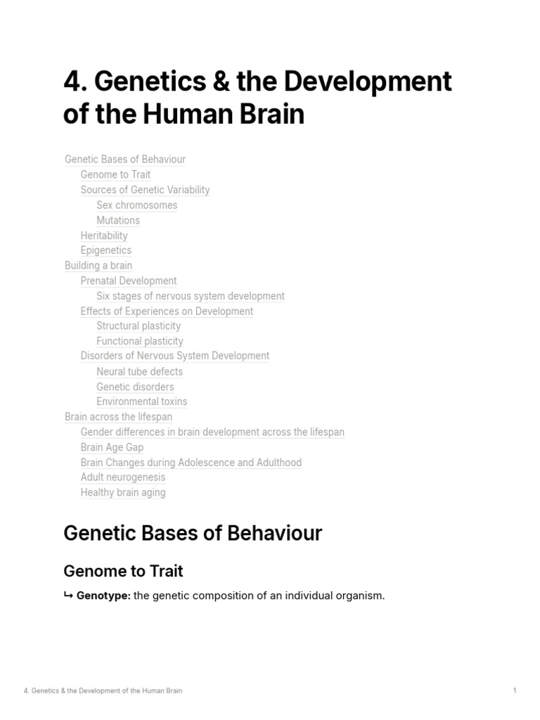 Genetics and Human Brain Development | PDF | Dominance (Genetics) | Allele