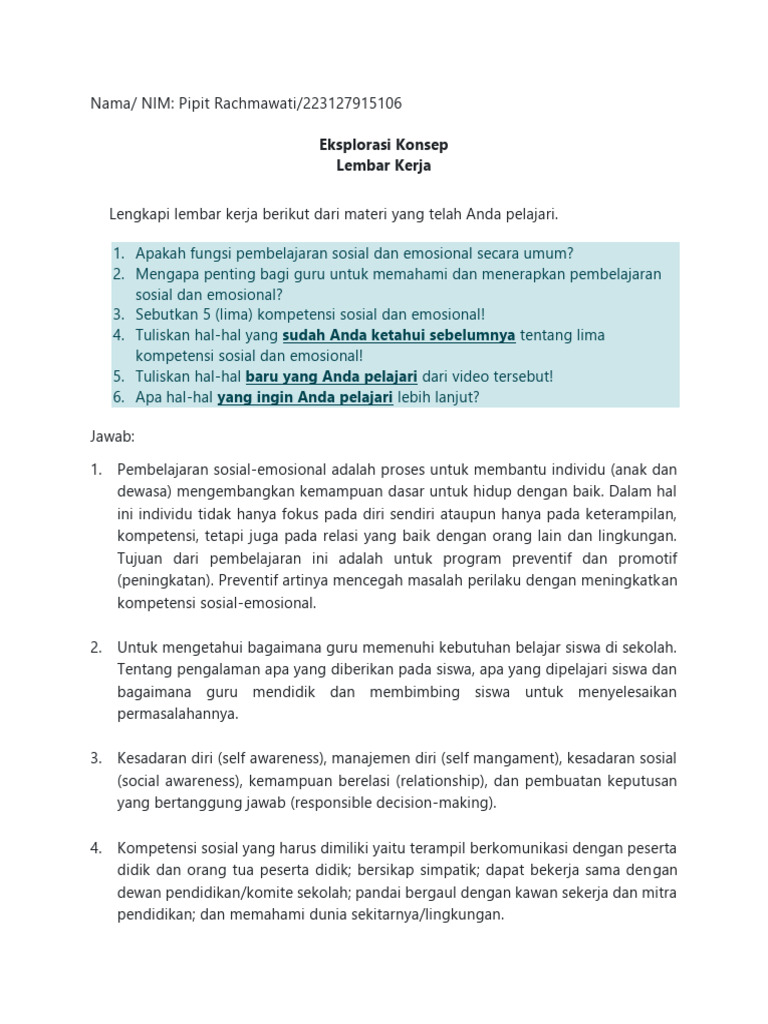 Eksplorasi Konsep Topik 1 - Pipit | PDF | Kesehatan Holistik