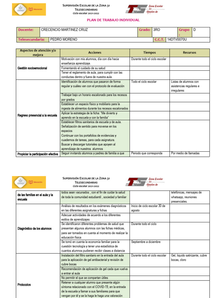 Formato PTI 2022 | PDF | Salón de clases | Escuelas