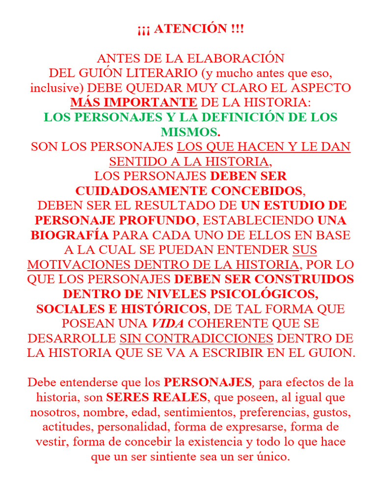 Creación de Personajes en Guiones | PDF | Guión