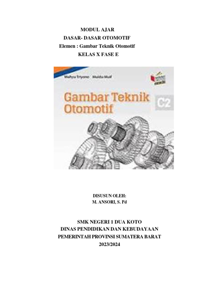 Modul Ajar Gambar Teknik Otomotif M. Ansori | PDF
