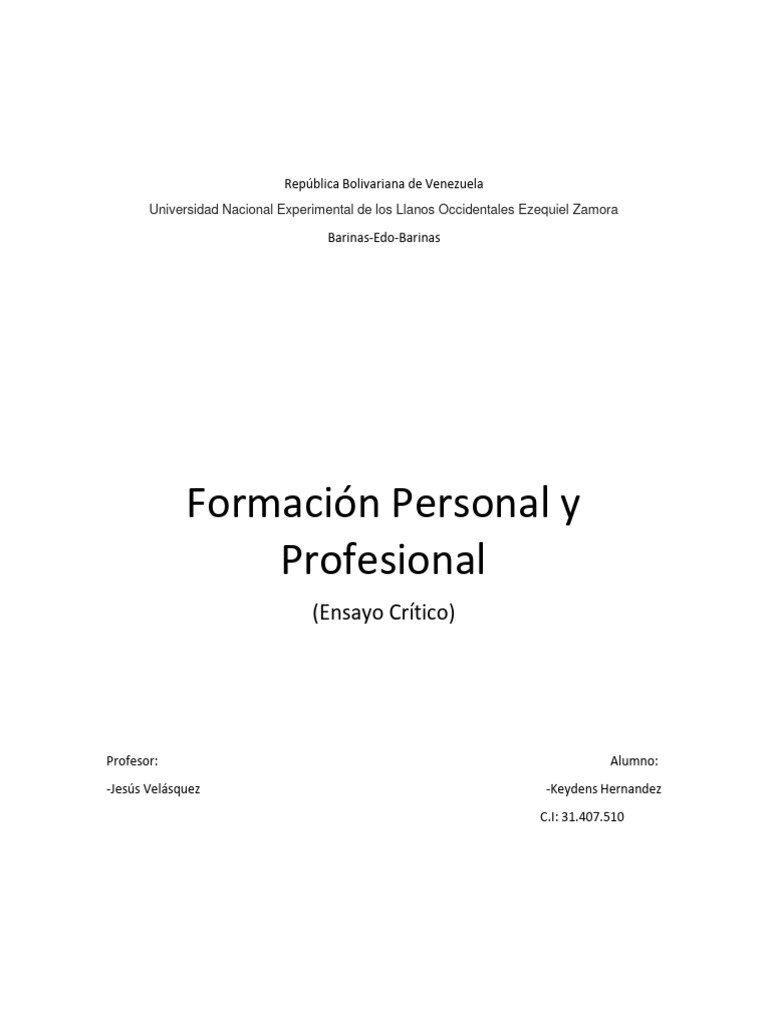 Formacion Personal y Profesional | PDF | Educación continua ...