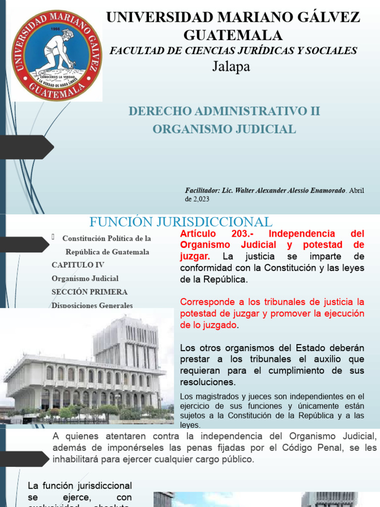 Presentacion Organismo Judicial | PDF | Judicaturas | Jurisdicción