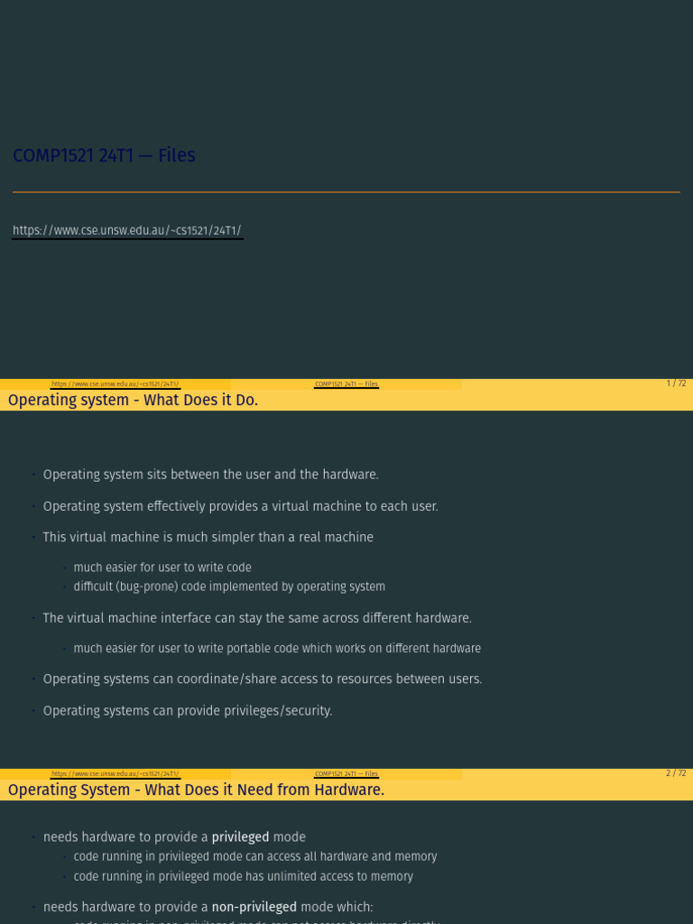 1521 Lec 8 - Files | PDF | Operating System | Computer File