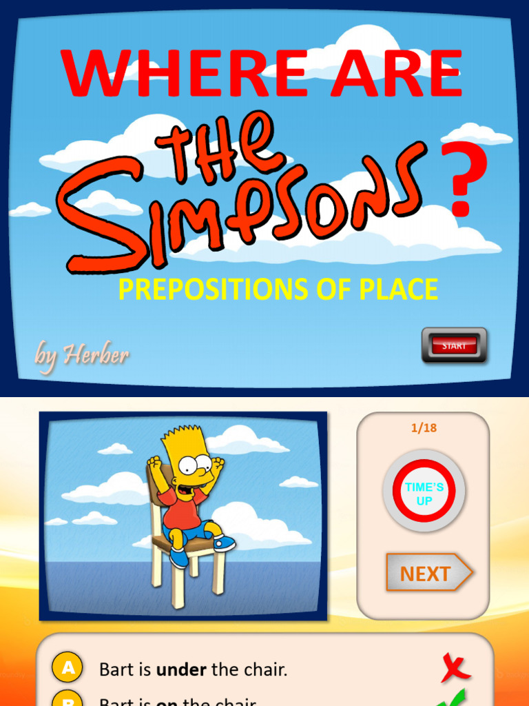 Simpsons Prepositions of Place | PDF | Bart Simpson | Lisa Simpson