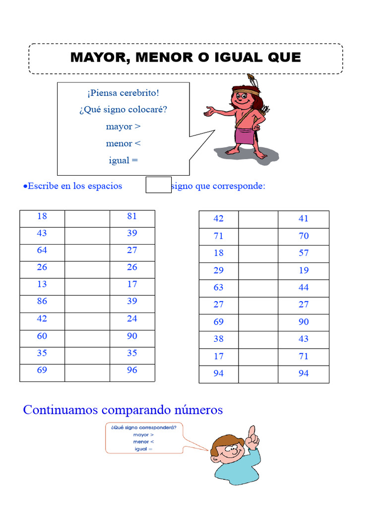 Mayor-Menor-o-Igual-que-para-Segundo-Grado-de-Primaria | PDF