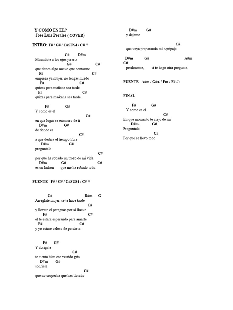 Y Como Es El Letra y Acordes | PDF