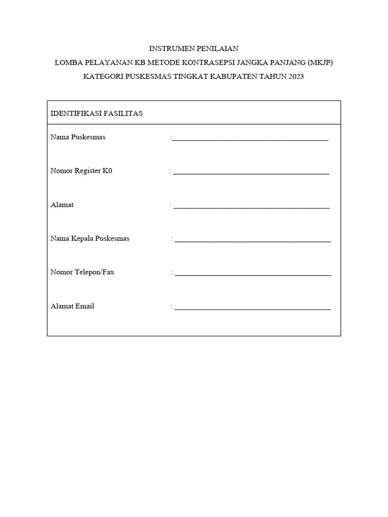Instrumen Penilaian Faskes 24 | PDF