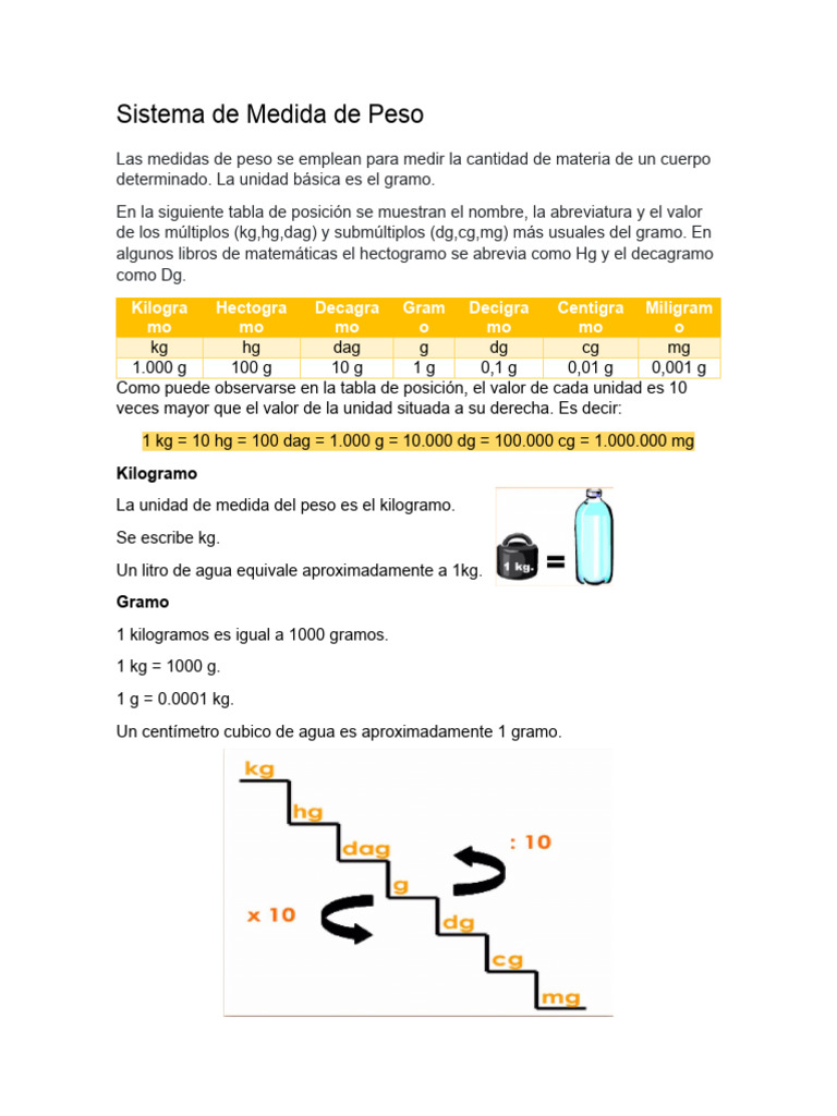 Sistema de Medida de Peso | PDF | Métodos y materiales de enseñanza ...