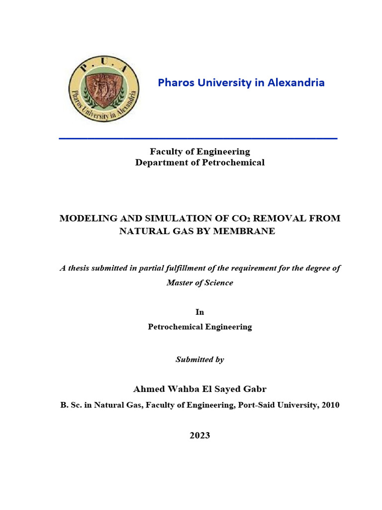 MODELING AND SIMULATION OF CO2 REMOVAL FROM NATURAL GAS BY MEMBRANE - A ...