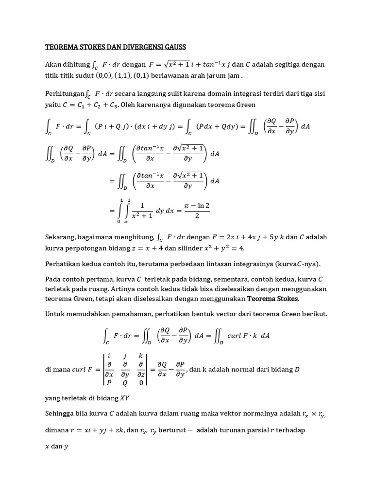 Teorema Stokes Dan Divergensi Gauss | PDF